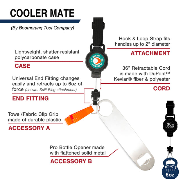 Boomerang Cooler Mate Industrial Grade Outdoor Gear Tether with a Prof ...