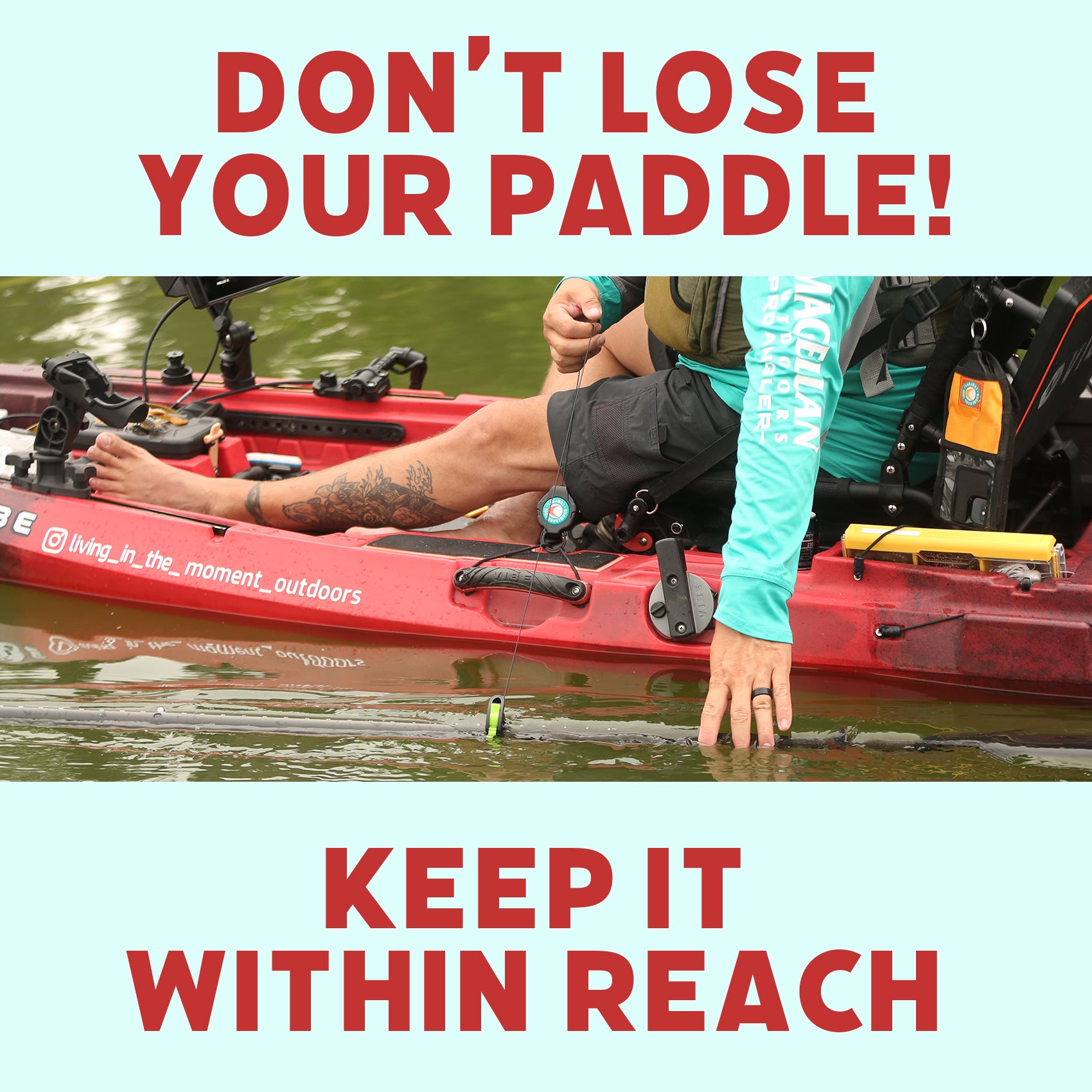 ProGrip Retractable Kayak Paddle Leash Tether for Fishing Rods, Canoe ...